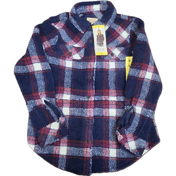 Boston Traders | Tops | Boston Traders Sherpa Fleece Navy Red Plaid ...